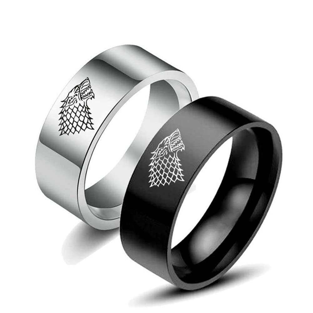 XCFS 2 Pack/Set Game Thrones Direwolf Mark Merchandise Ring Anime Rings ...