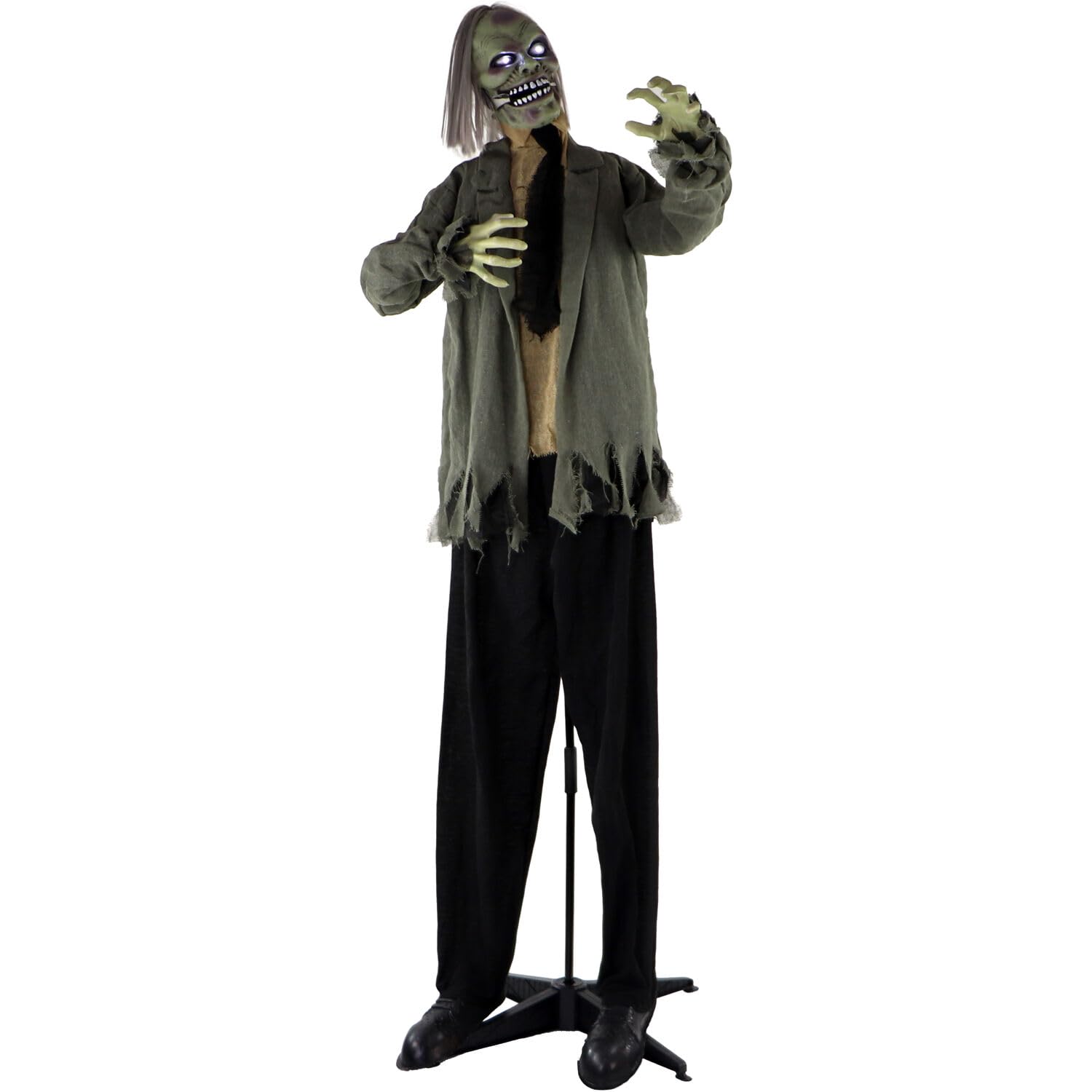 Haunted Hill Farm Life-Size Animatronic Scary Talking Zombie with Touch ...