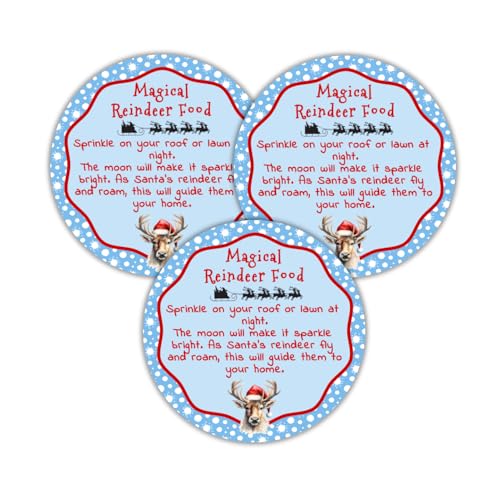 Amazon.com: 40 Christmas magic reindeer food stickers, tags, labels ...