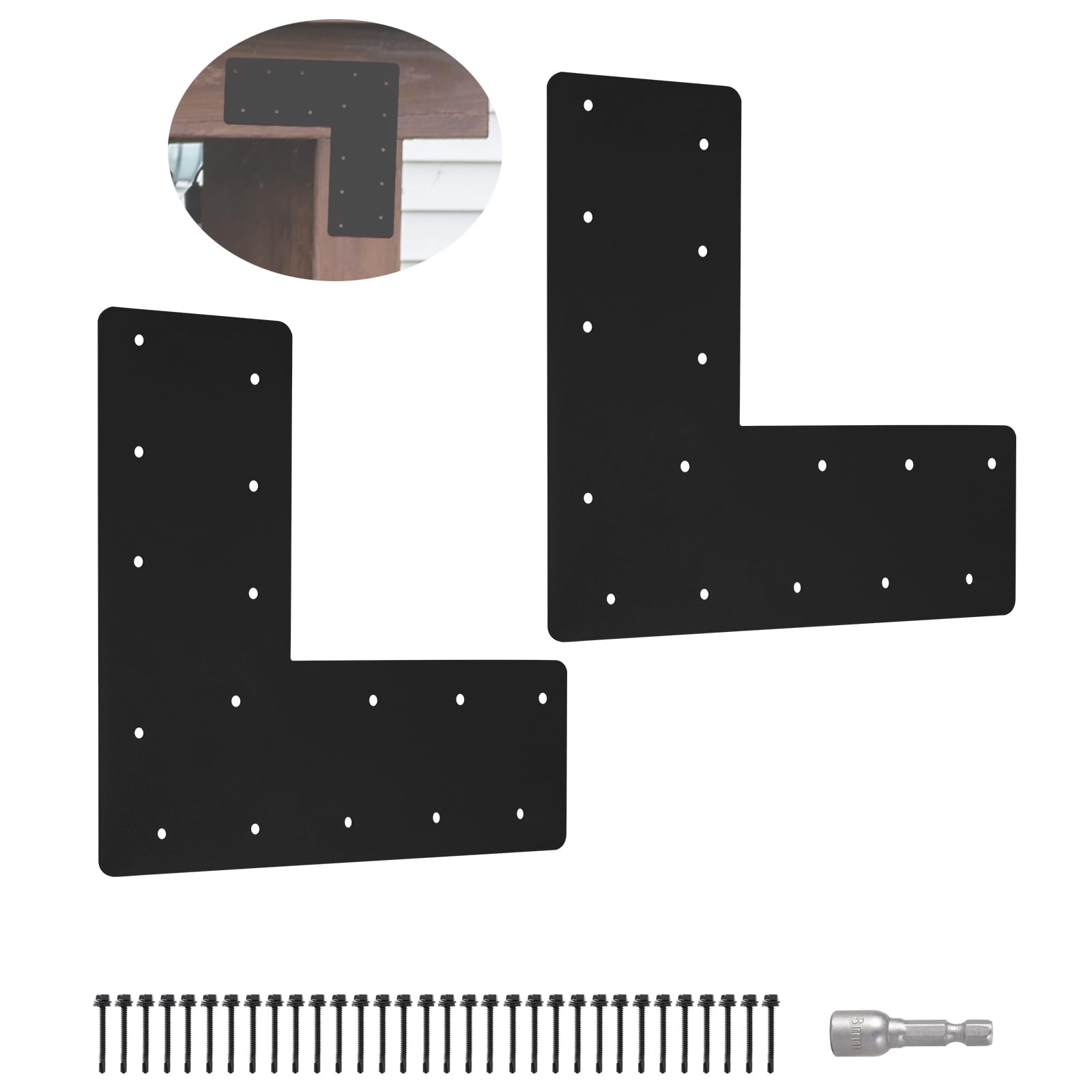 Amazon.com: 2 Pcs 13"x 13"x5"L Shape Flat Bracket, Mending Plate with ...