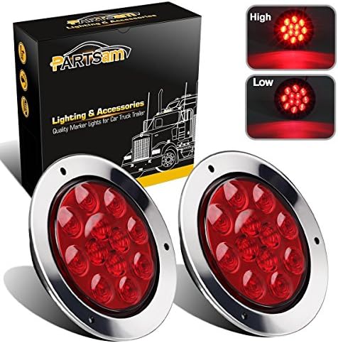 Amazon.com: EVERESTHD 2PCS Round Trailer Tail Brake Lights 10 LEDS Red ...
