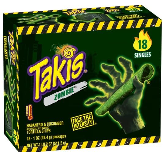 Amazon.com: Takiss Zombie Tortilla Chips, (Habanero y Pepino) 1 oz 18 ...