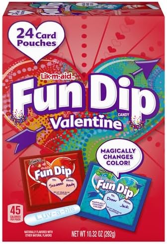 Amazon.com : Fun Dip Valentine's 24 Count,10oz Card Pouches in Box ...