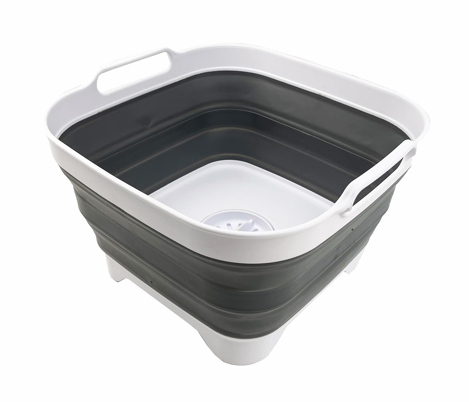 SAMMART 10L Collapsible Dishpan with Draining Plug - Foldable Washing ...
