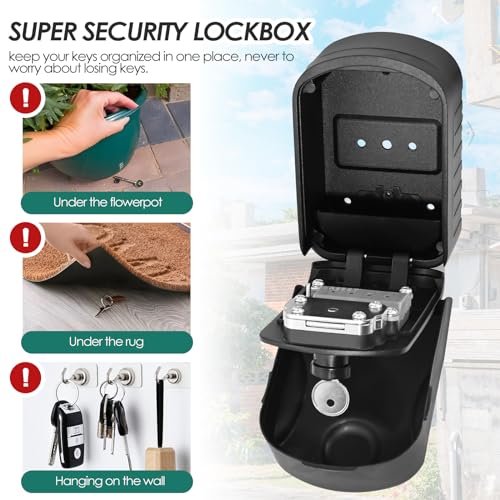 Combination Key Safe, Wall Mount Key Lock Box, Outdoor Waterproof Key ...