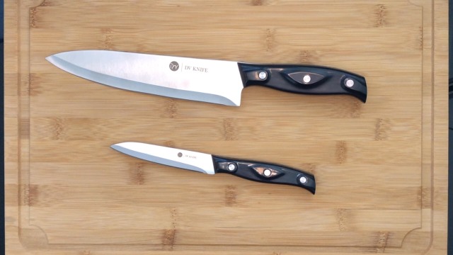Watch 2 Kitchen Knife Set 8" Chef＇s Knife and 4" Pairing Knife on ...