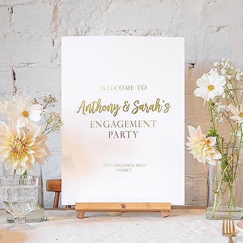 Manta Makes Gold foil engagement sign | silver rose gold engagement ...