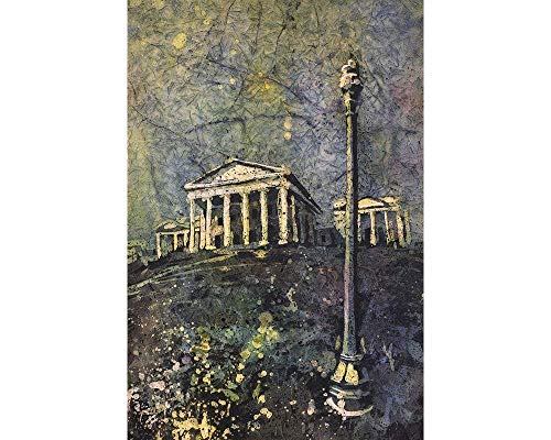 Amazon.com: Watercolor batik painting of neo-classical facade of ...