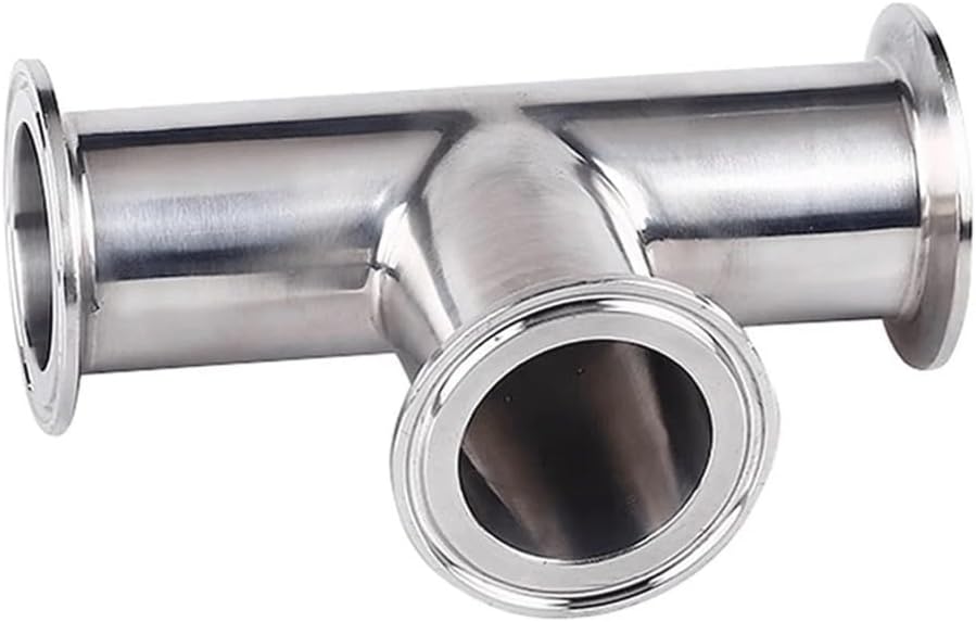 Amazon.com: EVANEM 304 Stainless Steel Sanitary Ferrule 3 Way Tee ...