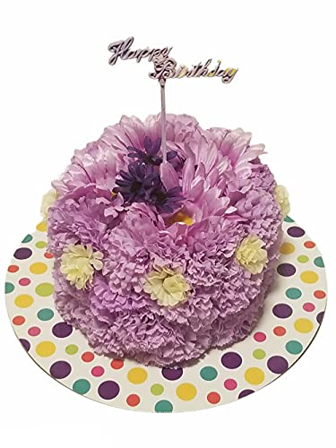Amazon.com: Happy Birthday Fake Cake, Silk Flower Cake : Home & Kitchen