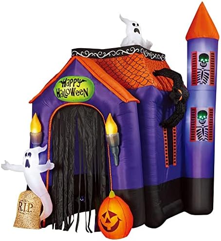 Amazon.com: Pre-Lit 12FT Halloween Airblown Inflatable Haunted House ...