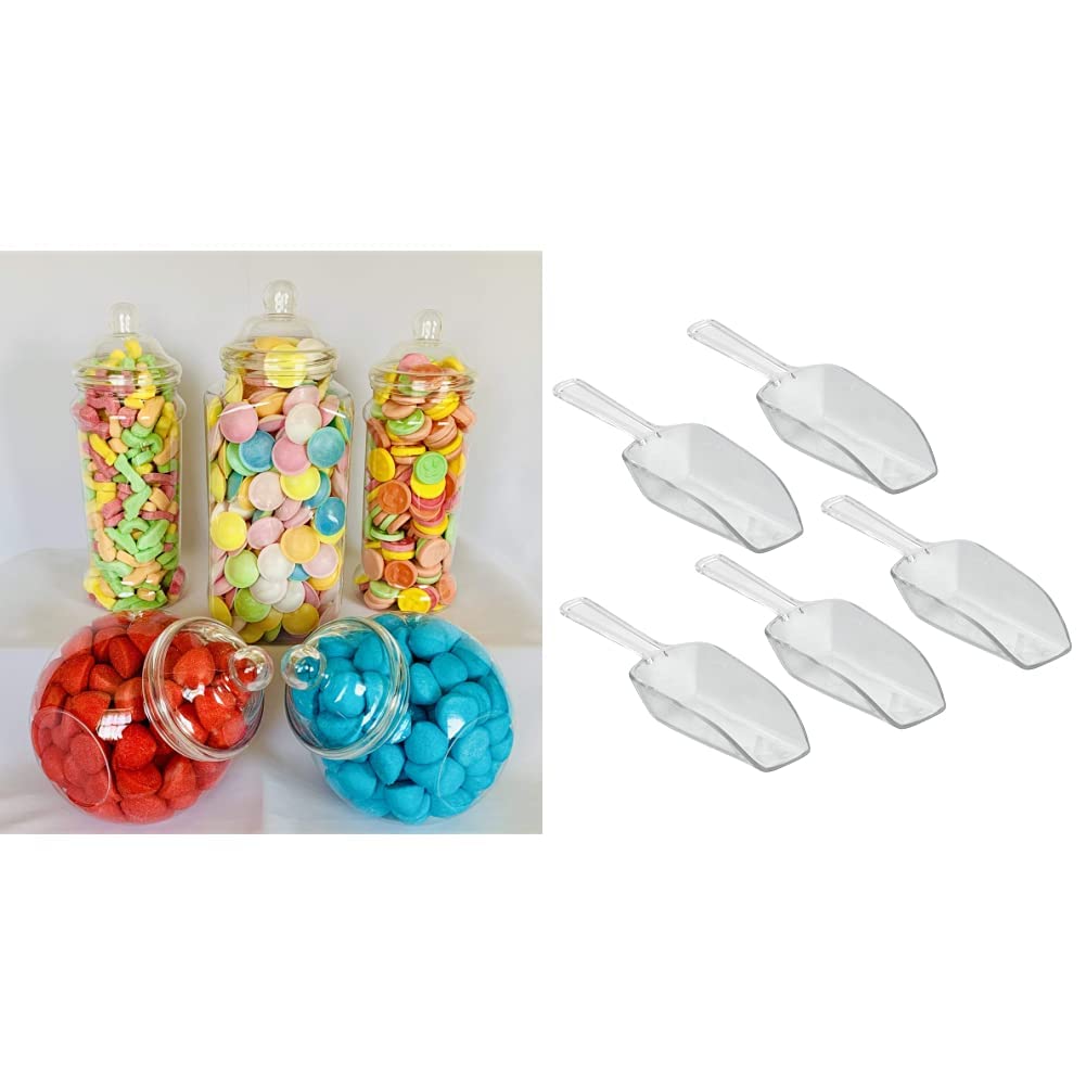 5 Empty Retro Large Plastic Sweet Jars for Pick & Mix, Victorian Sweet ...