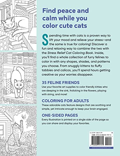 Snapklik.com : Stress Relief Cat Coloring Book: Calming And Adorable ...