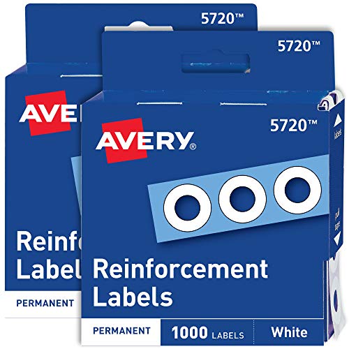 Avery Self-Adhesive Hole Reinforcement Stickers, 1/4" Diameter Hole ...
