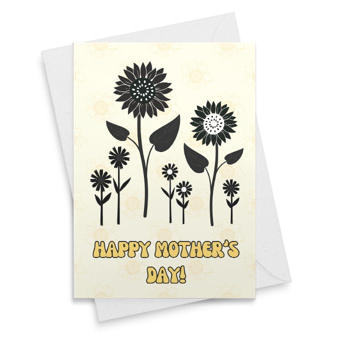 Amazon.com: Mother's Day Sunflower Letterpress Card - Swedish folk art ...