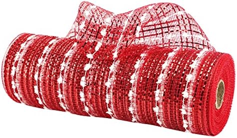 Amazon.com: Snow Deco Poly Mesh Ribbon - 10 Inches x 10 Yards (Red)