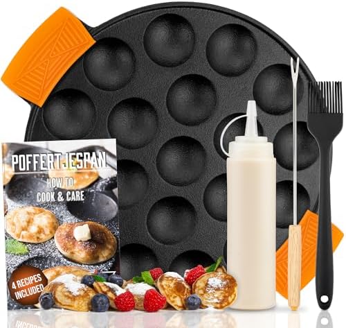 IRONO Poffertjes Pan - Mini Pancake Maker - Pancake Pan - 19 Mini ...