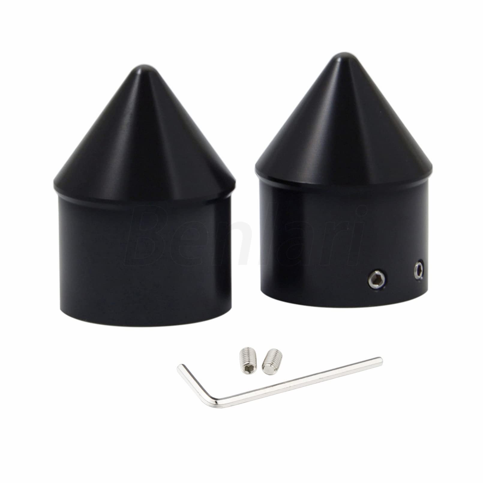 Snapklik.com : Black Front Axle Nut Covers Spike Axle Caps Compatible ...