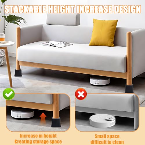 Snapklik.com : Bed Risers 6 Inch Heavy Duty Adjustable Bed Raisers ...