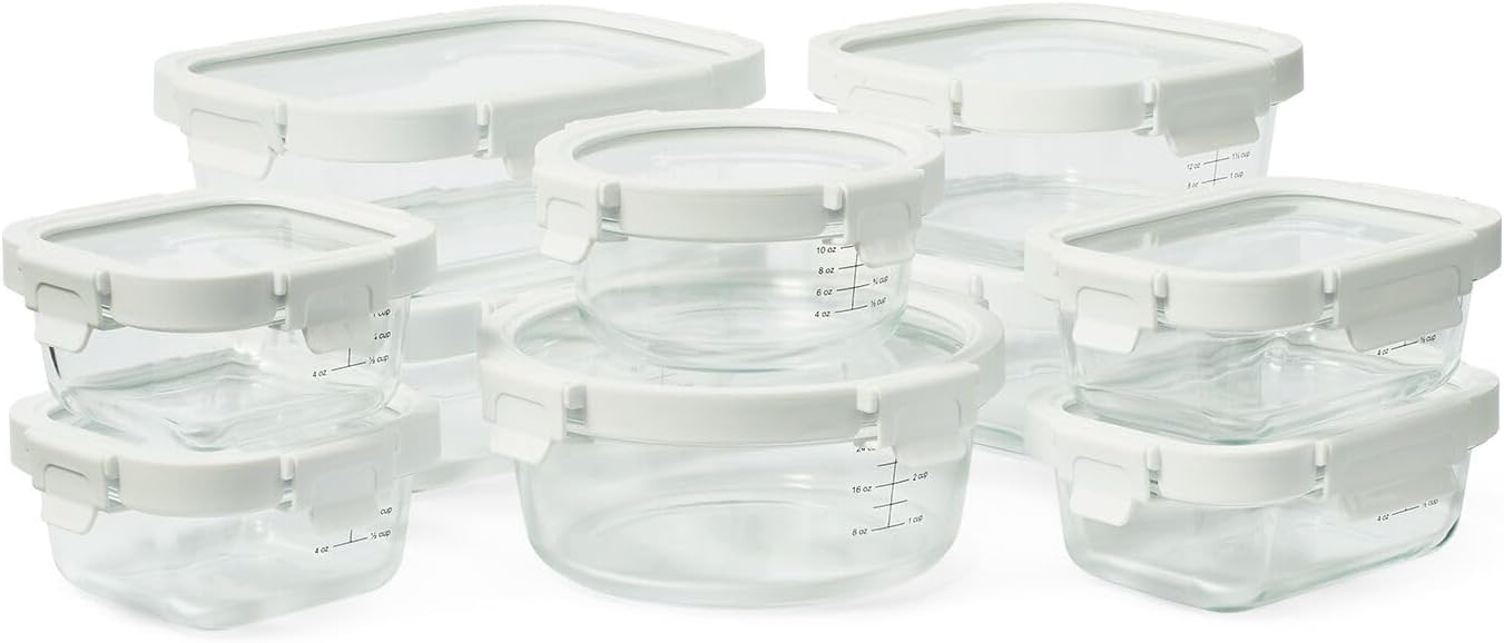 Amazon.com: Sur La Table Glass Storage Containers, 20-Piece Set, Clear ...