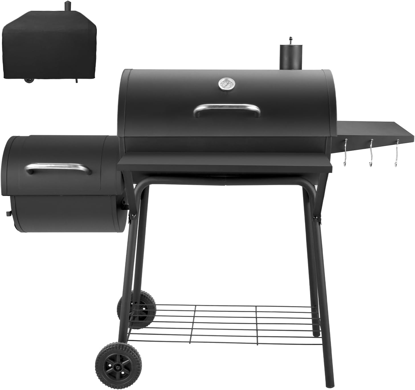 Amazon.com: Outsunny 48" Portable Barrel Charcoal BBQ Grill, Steel ...