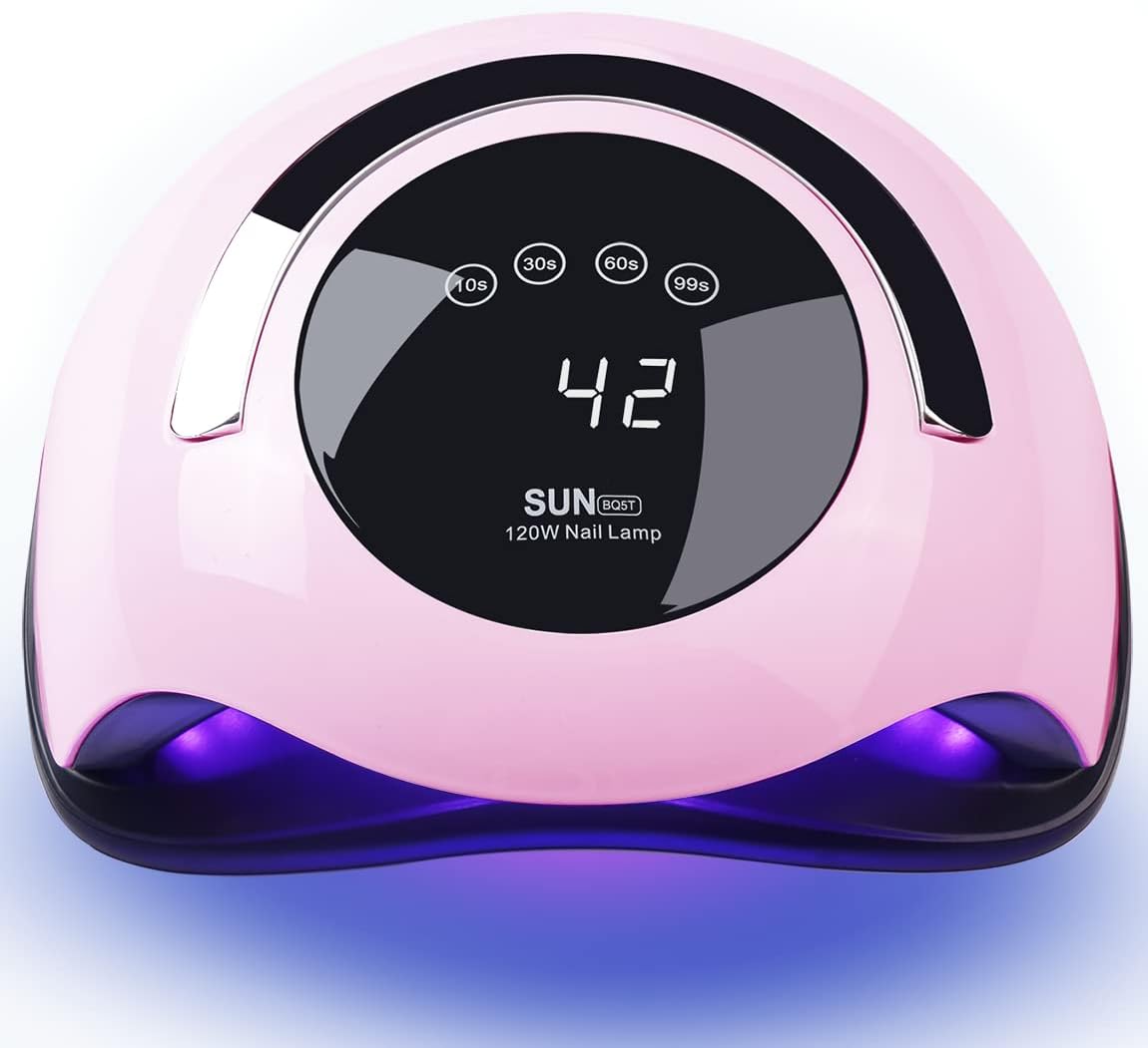 W&H UV LED Nail Lamp, 120W Faster Gel Nail Dryer Professional Curing ...