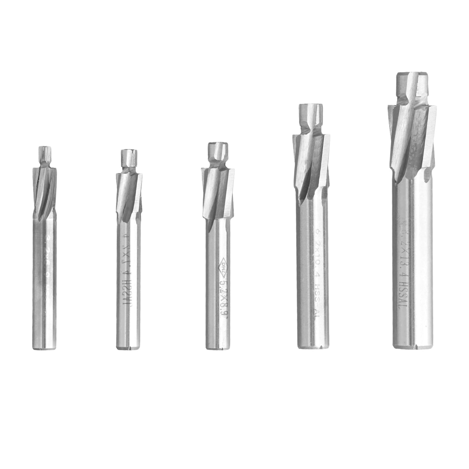 5 PCS Countersink End Mill Set M3-M8 Counterbore Drill Bit Kit, CNC ...