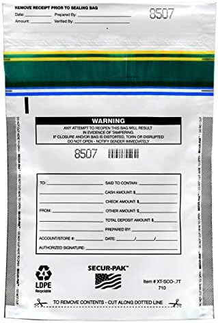 Amazon.com : Secur-Pak Deposit Bags - Pack of 100 - Bill Capacity ...