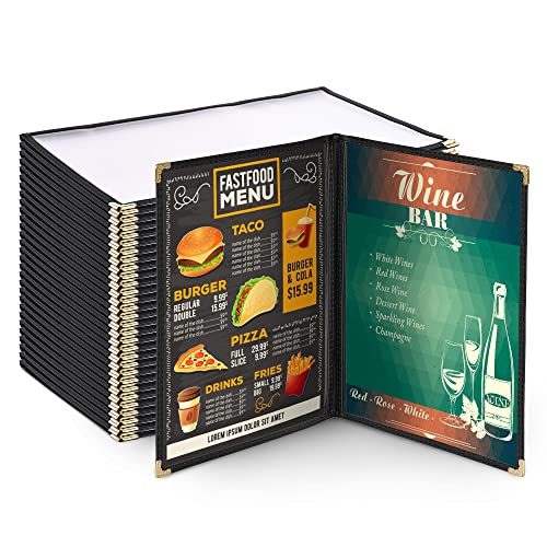 Snapklik.com : WeChef 30 Pack Restaurant Menu Covers 8.5 X 14 Double ...