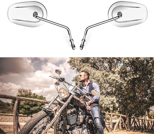 Amazon.com: WTZMOTO Rear View Mirrors for Harley Davidson-M8 Chrome ...