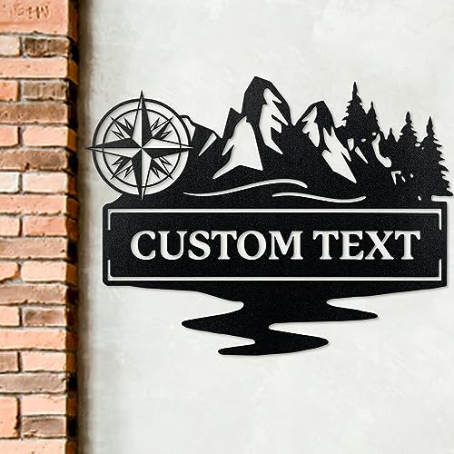 Amazon.com: Custom Compass Mountain Metal Decor, Personalized Camper ...