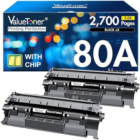 Amazon.com: 80X Black High Yield Toner Cartridge, 2/Pack CF280XD ...