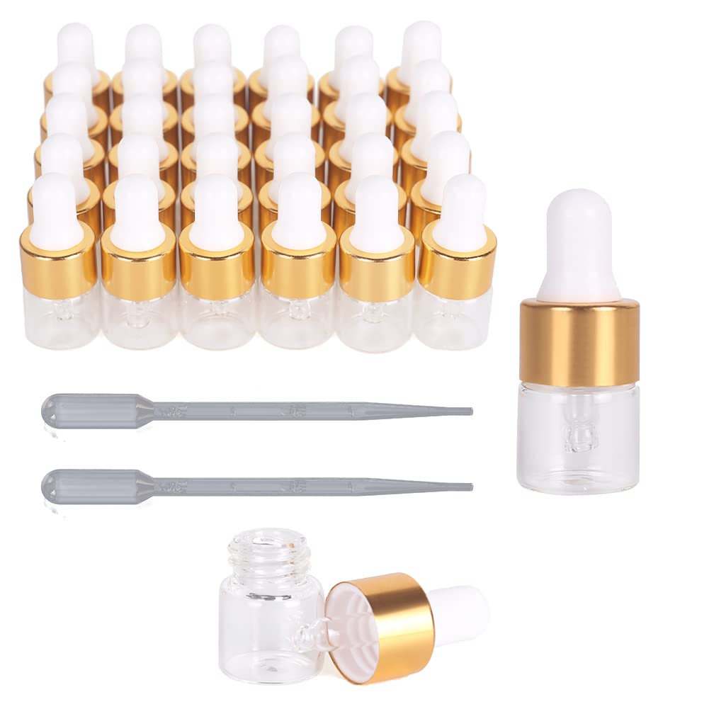 Amazon.com: Hauioe 50 Clear glass Dropper Bottle 1/3/5ML Essential Oil ...