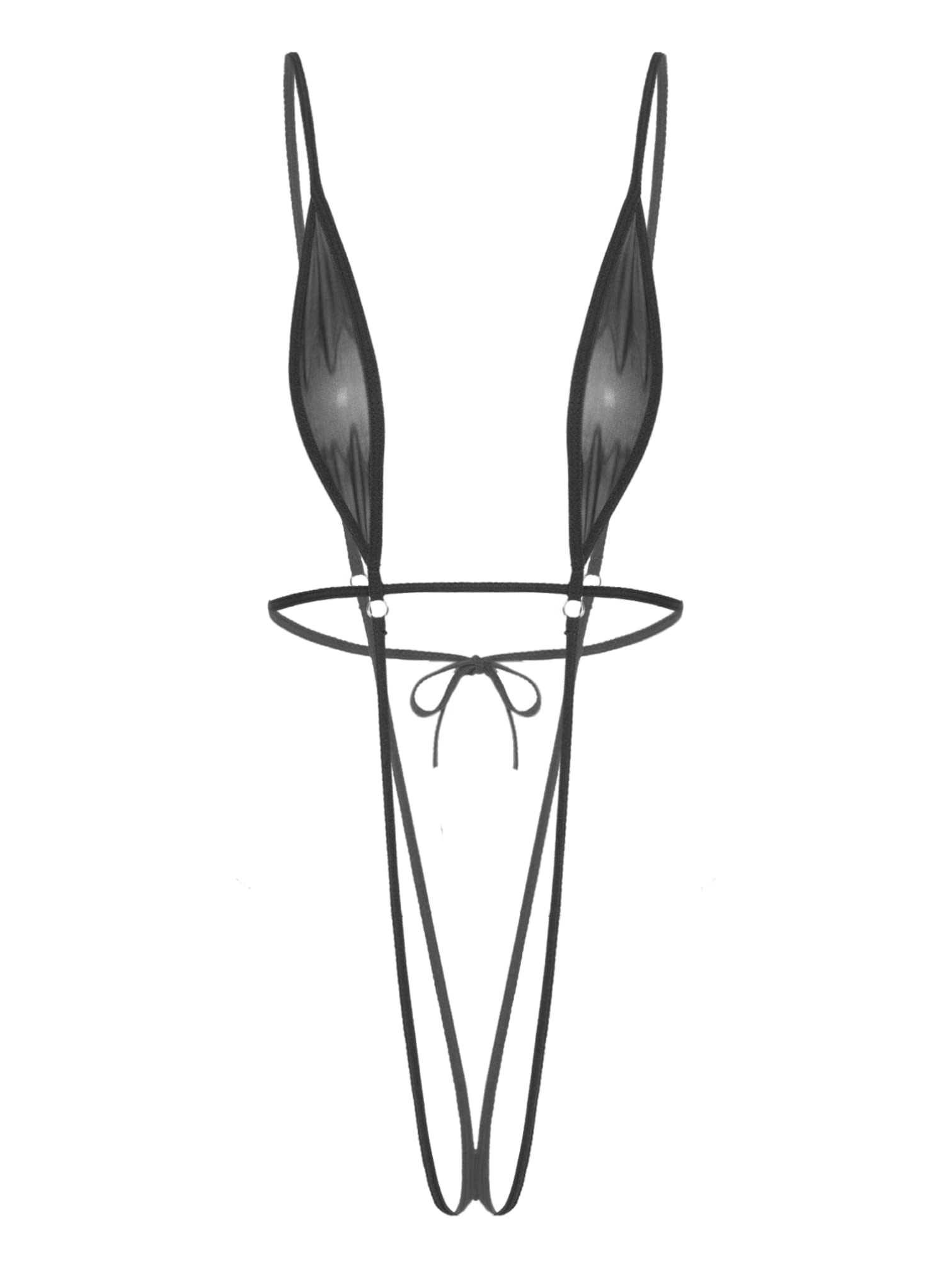 Amazon.com: iiniim Women's Sheer Mesh Bikini Bodysuit Spaghetti Straps ...