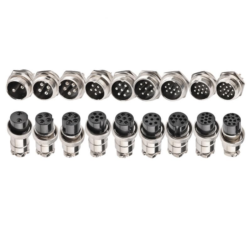 Electrical Connectors 10pcs GX16 9 Pin Aviation Connectors - Metal ...