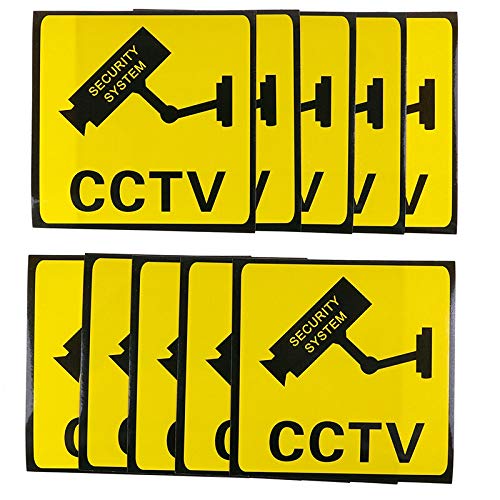 Generic 10Pcs/Lot Warning Sticker Monitoring Warning Sign Security ...
