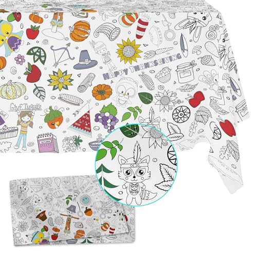 Amazon.com: Fabric Reusable Coloring Tablecloth - Washable Coloring Mat ...