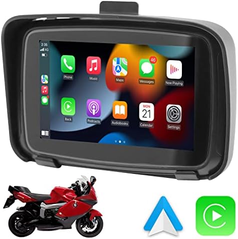 Motorrad Navi mit Wireless CarPlay & Wireless Android Auto 5 Zoll HD ...