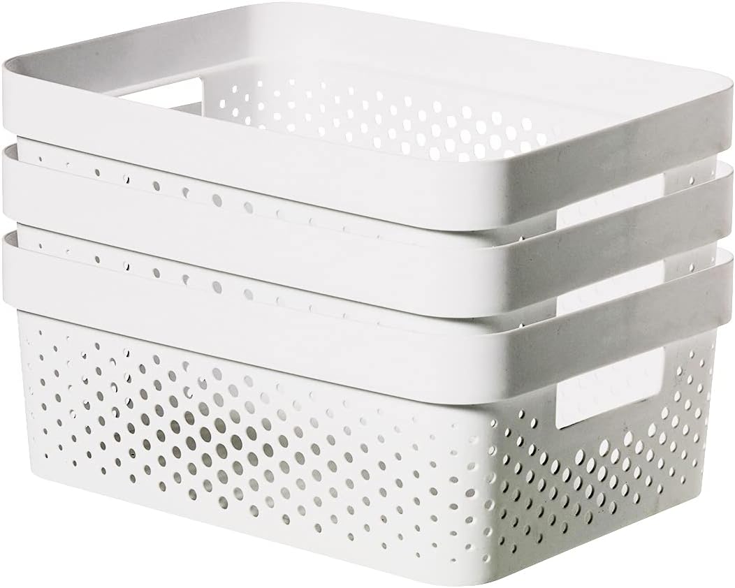 Curver Infinity Dots Set of 3 100% Recycled Medium Storage Baskets 11 ...