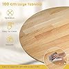 COSTWAY 100cm Round Dining Table, Rubber Wood Kitchen Table with Wooden ...