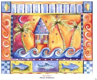 Amazon.com: Beach House - Poster by Maran Anderson (33 x 27.5): Prints ...