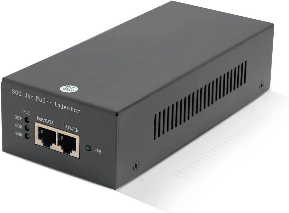Amazon.com: Industrial 2ch PoE Injector Gigabit 90W PoE++ Injector IEEE ...