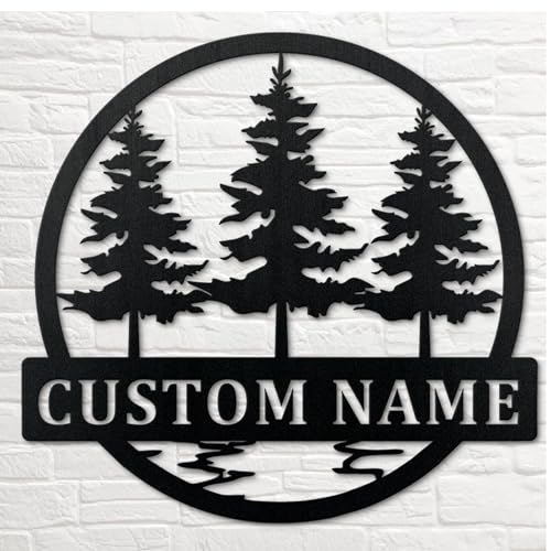 Amazon.com: Custom Pine Tree Metal Sign Personalized Pine Tree Metal ...