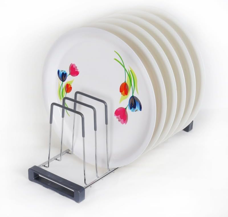 Buy FIT N FORGET Stainless Steel Coating THALI Rack/Plate Rack/Plate ...
