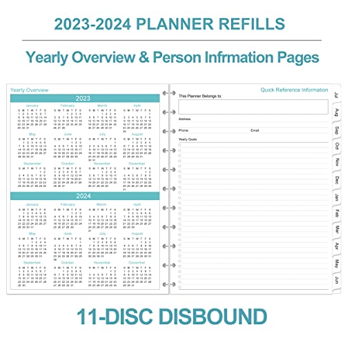Snapklik.com : 2024 Planner Refills, 11-Disc Discbound 2024 Weekly Refill Planner, Now To June ...