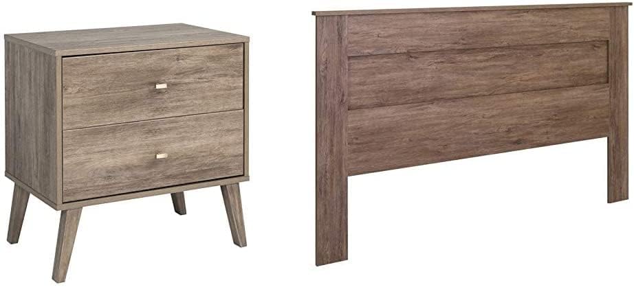Amazon.com - Prepac Milo 2-Drawer Nightstand, Drifted Gray & King Flat ...