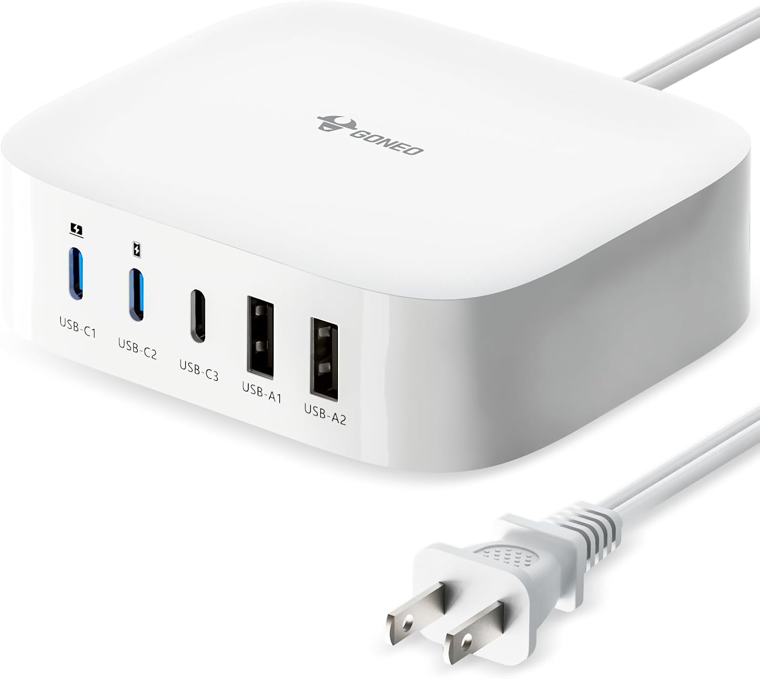 Amazon.com: GONEO USB C Charging Station - 87W 5 Port Fast USB Charger ...