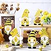 Amazon.com: 6 Pcs Bee Sunflower Gnome Wooden Sign Honeybee Gnome Wooden ...