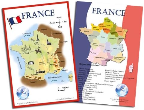 French Language School Poster Set - Maps of France, Wall Charts for ...