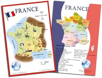 Amazon.com: French Language School Poster Set - Maps of France, Wall ...